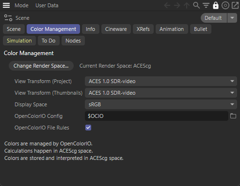 Color Management - OCIO ACES